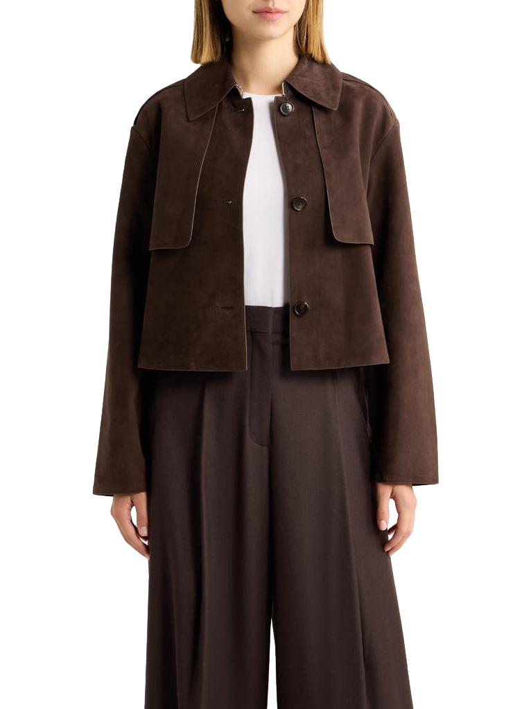 THEORY Theory Reece Cropped Leather Trench Jacket